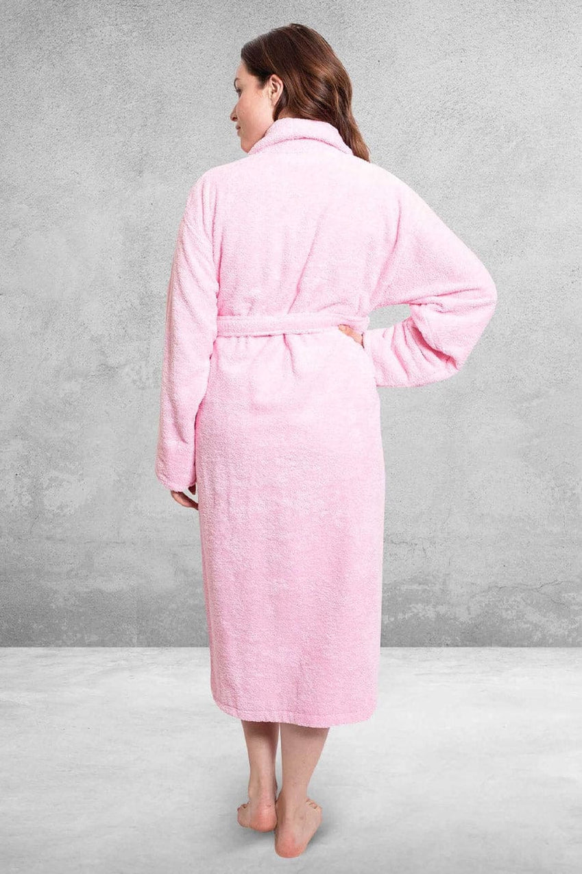Women's Terry Shawl Pink Bathrobe, Wholesale Bathrobes, Spa Robes, Kids ...